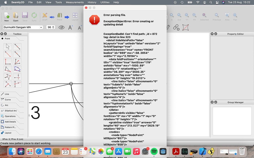 HELP NEEDED URGENTLY : Parsing error - Bug Reports / Issues - Seamly Patterns Forum