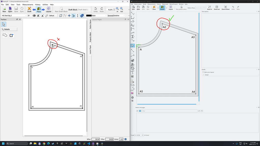 "By second edge right angle" feature not working for seam allowance - Bug Reports / Issues ...