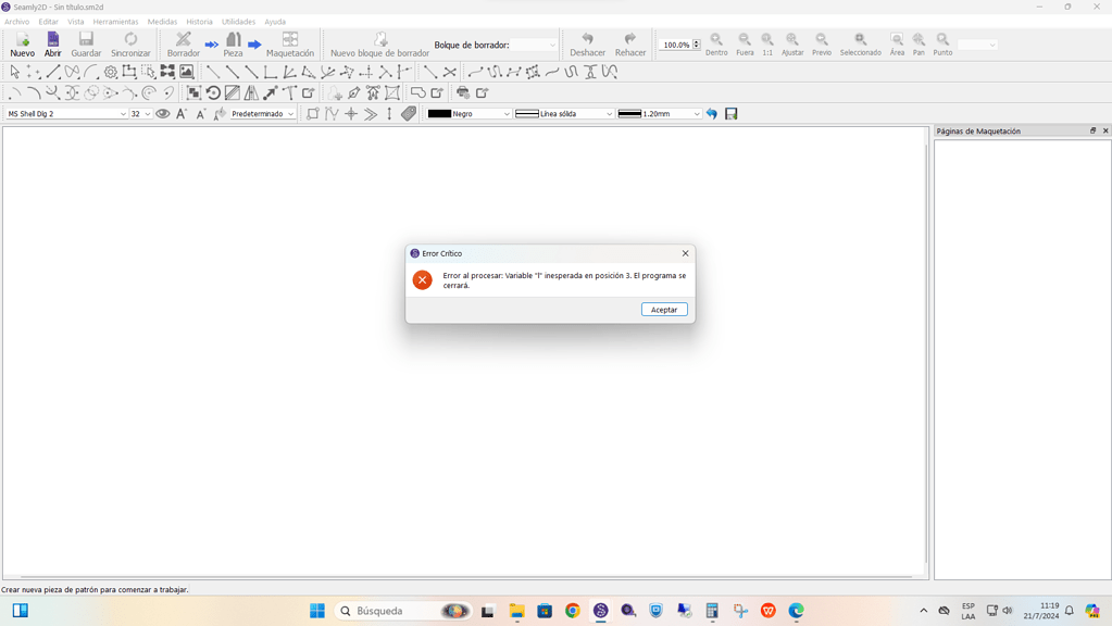 Seamly2d bloqueó un patrón - Bug Reports / Issues - Seamly Patterns Forum