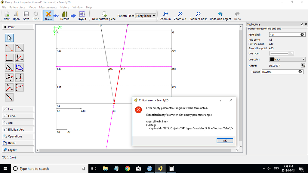 Intersect point/axis error - Bug Reports / Issues - Seamly Patterns Forum