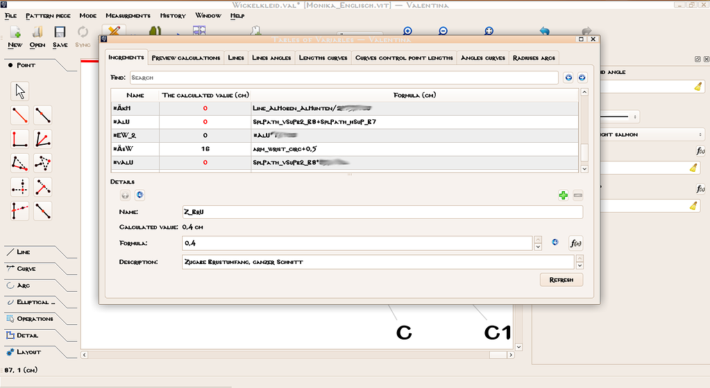 Problems with Length of Lines in Variables Table - Bug Reports / Issues - Seamly Patterns Forum
