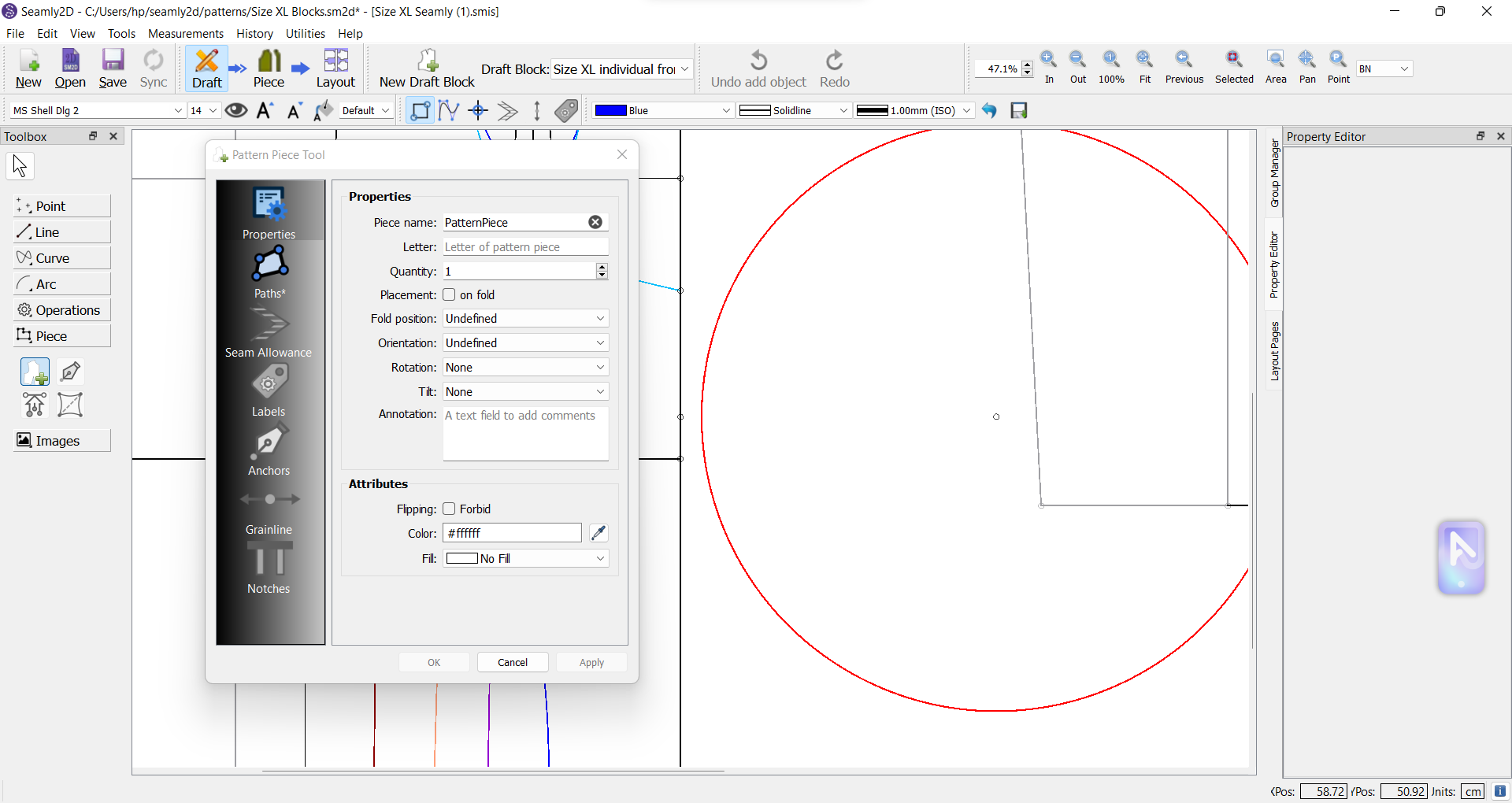 How can i trace an arc to a piece mode - Seamly Patterns Forum